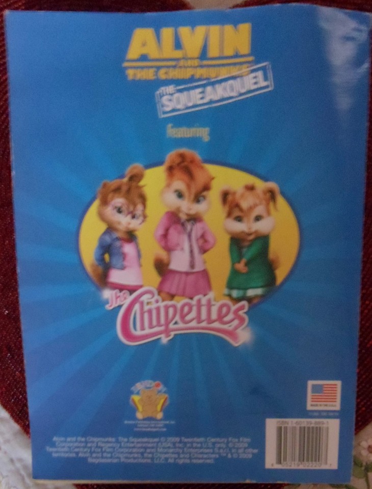 ALVIN and THE CHIPMUNKS SQUEAKQUEL COLORING BOOK CHIPETTES Simon ...
