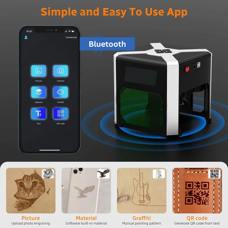 3000mw Laser Engraving Machine Diy Logo Mark Cutter Printer For Carving ...