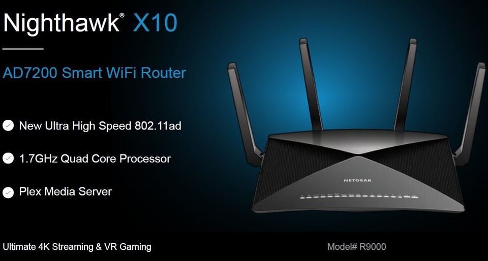 Netgear Nighthawk X10 AD7200 Smart WiFi Router (R9000) | eBay