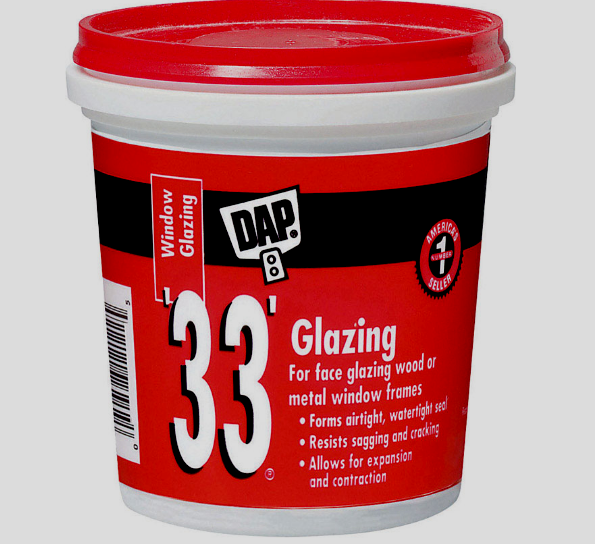 DAP '33' GLAZING Face Compound Wood Metal Window Frames White 1/2 Pint ...