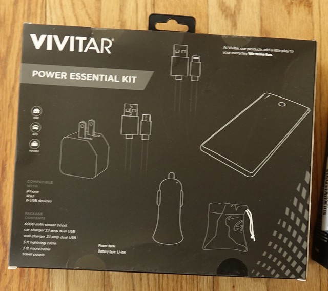 Vivitar Tech Survival Kit 4000 mAh Power Bank Lighting & Micro Auto ...
