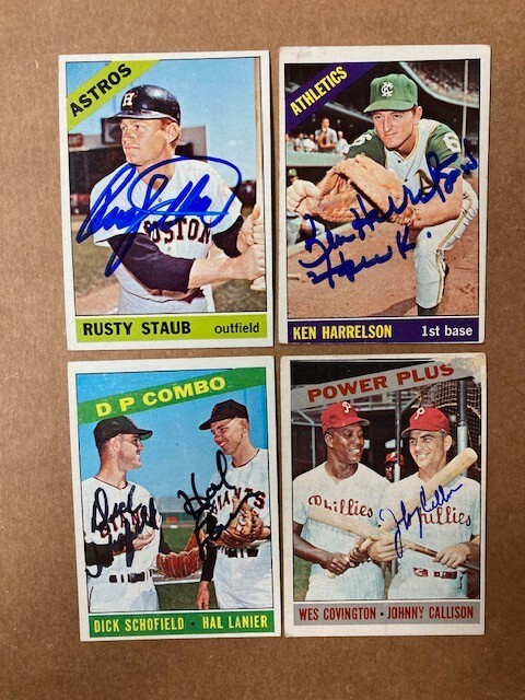 Dick Schofield Hal Lanier DP Combo Signed 1966 Topps Card Auction for 1 ...