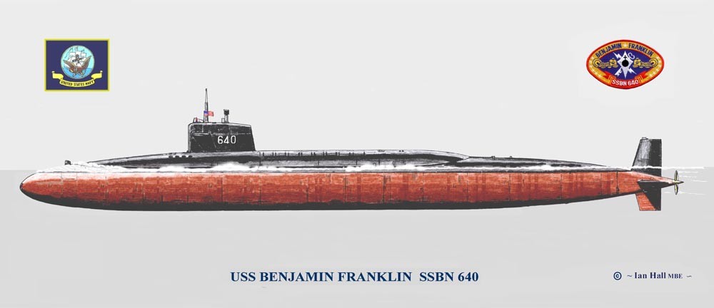 USS Benjamin Franklin SSBN-640 Ship Print US Navy | eBay
