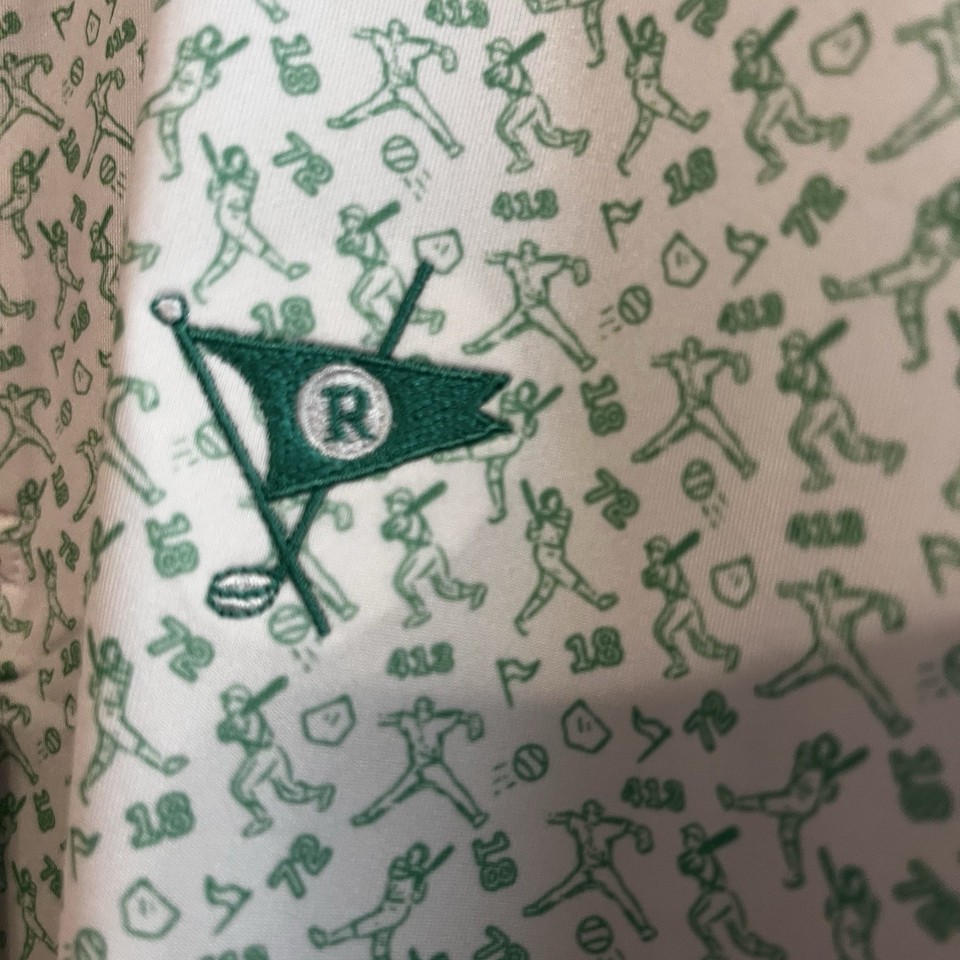 Donald Ross "Sport" Fit Polo. Medium, "Gavin" White/Clover, Ocean Reef ...