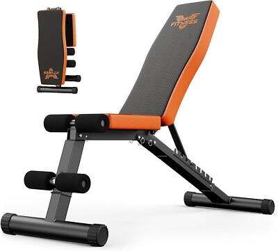 Multi Exercise Adjustable Folding Fitness Workout Bench with 7 ...