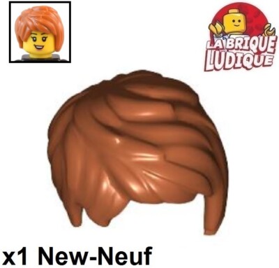 Lego 1x cheveux hair court mèche short Tousled dark orange foncé 37823 ...