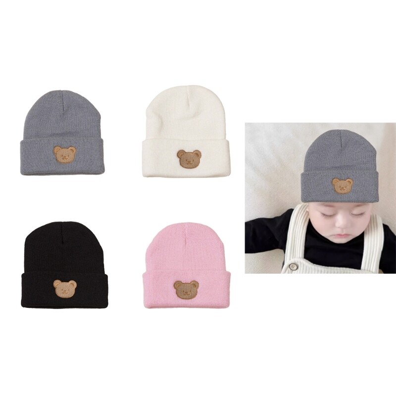 Baby Hat Cartoon Embroidery Hat Crochet Knitted Bonnet Caps Winter Hat ...