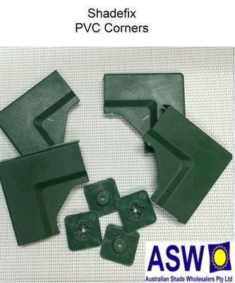 Pack 4 SHADEFIX Cover Strip CORNER Shadecloth Fastening System GREEN ...