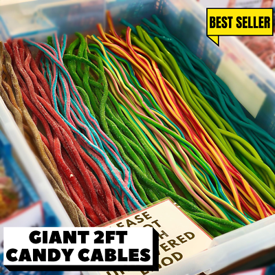 GIANT 2FT CANDY Cables Pencils Whips Laces OVER 60cm Long Kids birthday ...