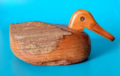 Ken Capps Carved Cedar Wood Raw Edge Duck Decoy 2.5x6" The Duck Farm TN ...