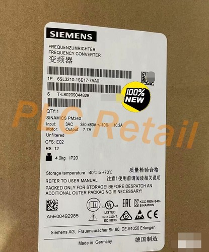 NEW Siemens frequency changer 6SL3210-1SE17-7AA0 FedEx or DHL | eBay