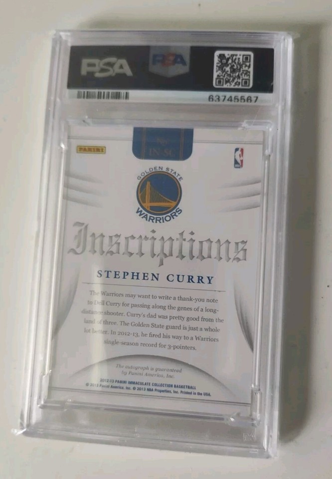 Stephen Curry 2012-13 Panini Immaculate Collection Inscriptions Auto ...