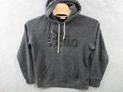 Homage Script Ohio State Buckeyes Dark Gray Blackout Hoodie Sweatshirt ...