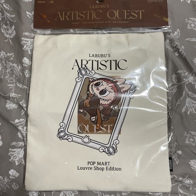 Pop Mart LABUBU ARTISTIC QUEST CANVAS TOTE BAG LOUVRE Paris EDITION NEW ...