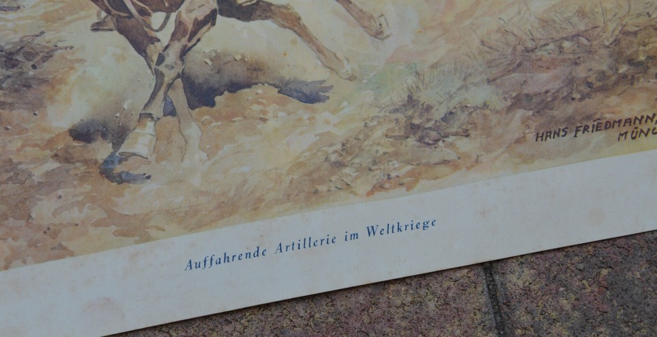 German WW2 Graphics Horse-drawn artillery Wehrmacht soldier War Relic ...