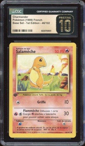1999 Pokemon FRENCH 1st Edition Base Set Salamèche-Charmander 46/102 ...