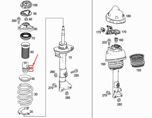 NEW MERCEDES-BENZ CLS C218 FRONT SHOCK ABSORBER BUFFER A2183210706 ...