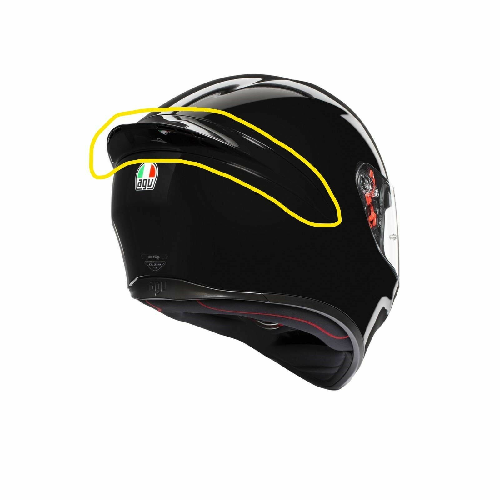 Original AGV Spoiler Helmet K1 gloss Black kit02802 | eBay