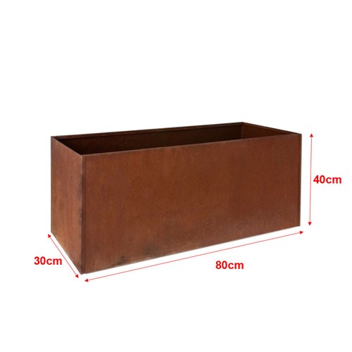 Large Plant Pot Corner Rust Planter Flowers Herb Corten Steel Tree Box ...