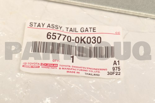 657700K030 Genuine Toyota STAY ASSY TAIL GATE 65770-0K030 | eBay