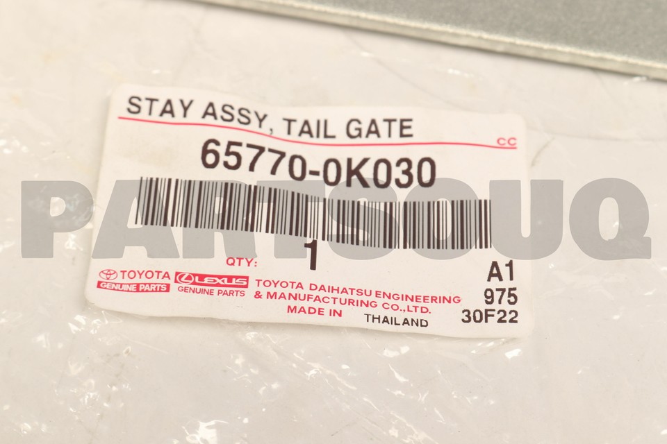 657700K030 Genuine Toyota STAY ASSY TAIL GATE 65770-0K030 | eBay