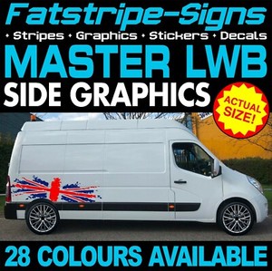 RENAULT MASTER LWB L3 GRAPHICS STICKERS STRIPES DECALS DAY VAN CAMPER ...