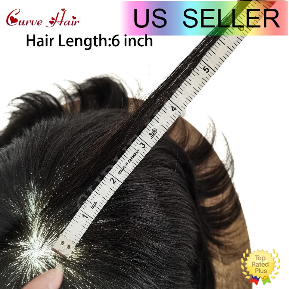 Mens Toupee Human Hair Units Thin Skin Hair System Full Poly PU Hair ...