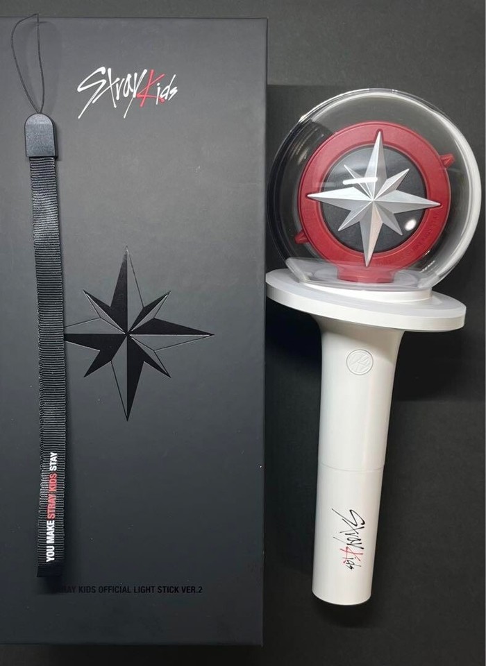Stray Kids Official Light Stick Ver 1 & 2 Set Compass Fanlight Concert ...