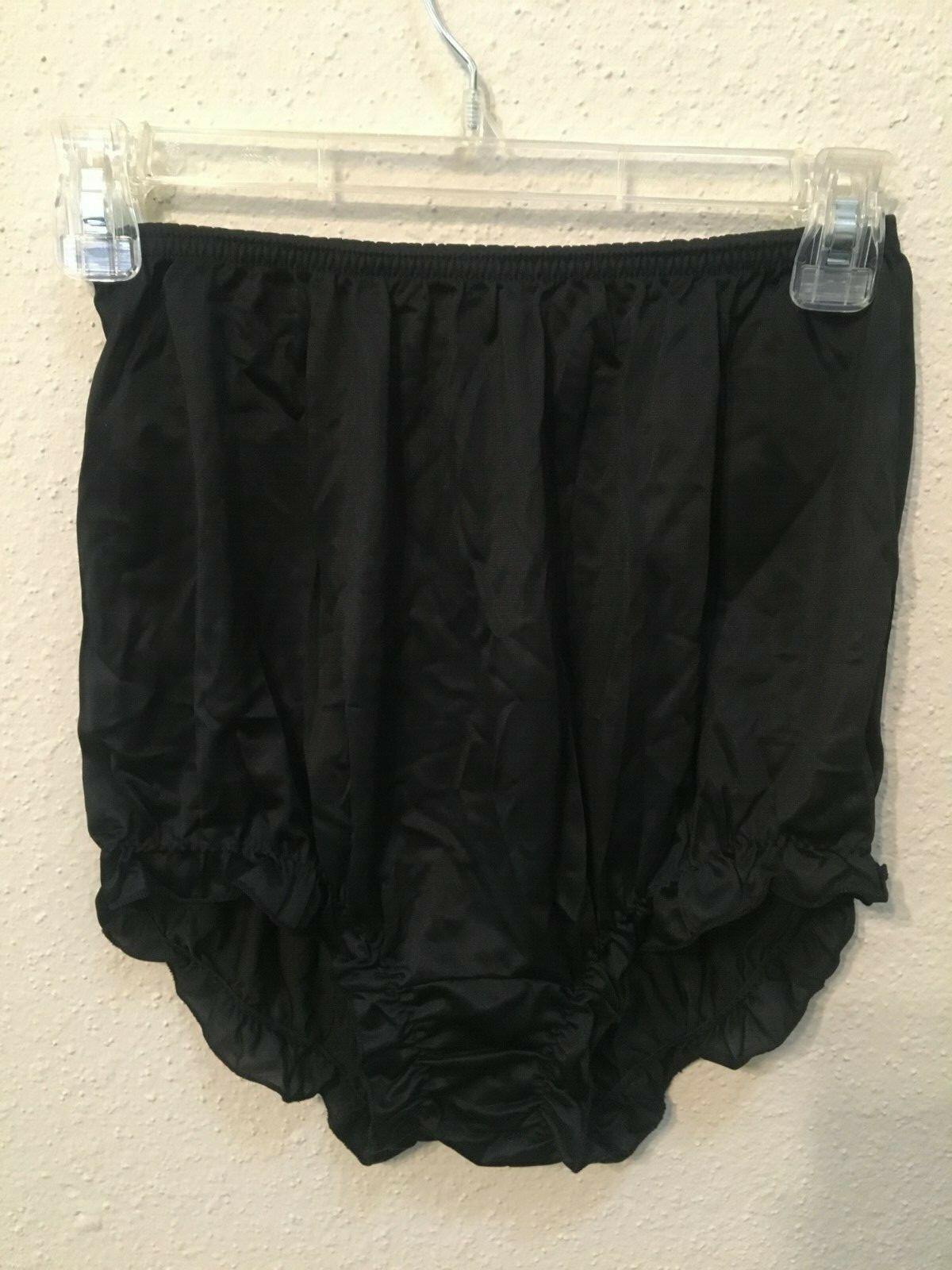 Vintage Texsheen Black Nylon Panties Ruffled Bloomer … - Gem