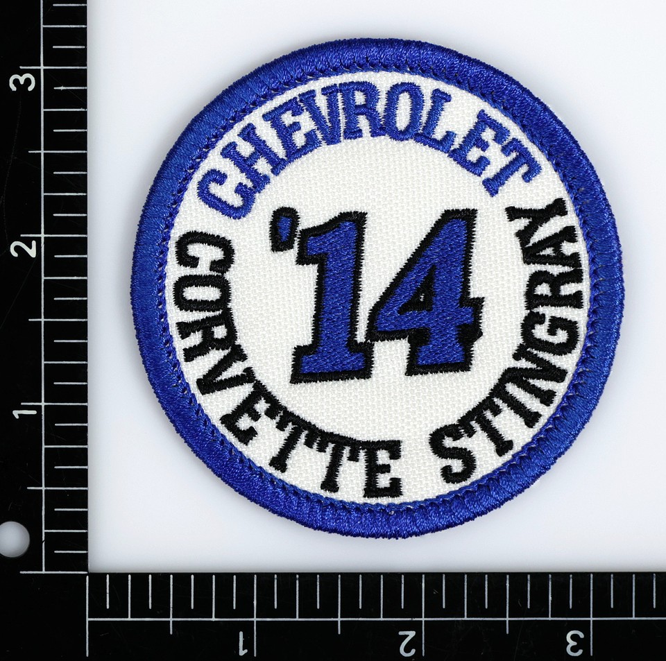 2014 Chevrolet Corvette Stingray Embroidered Patch Ivory/Royal Blue Iron/Sew-On | eBay