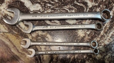 Proto USA SAE Combination Wrench Lot Set 12 Point 4pc 7/16" 3/8" 11/16 ...