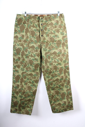 WWII P44 Frogskin Jungle Camo Reversible Combat Pants Reproduction Mens ...
