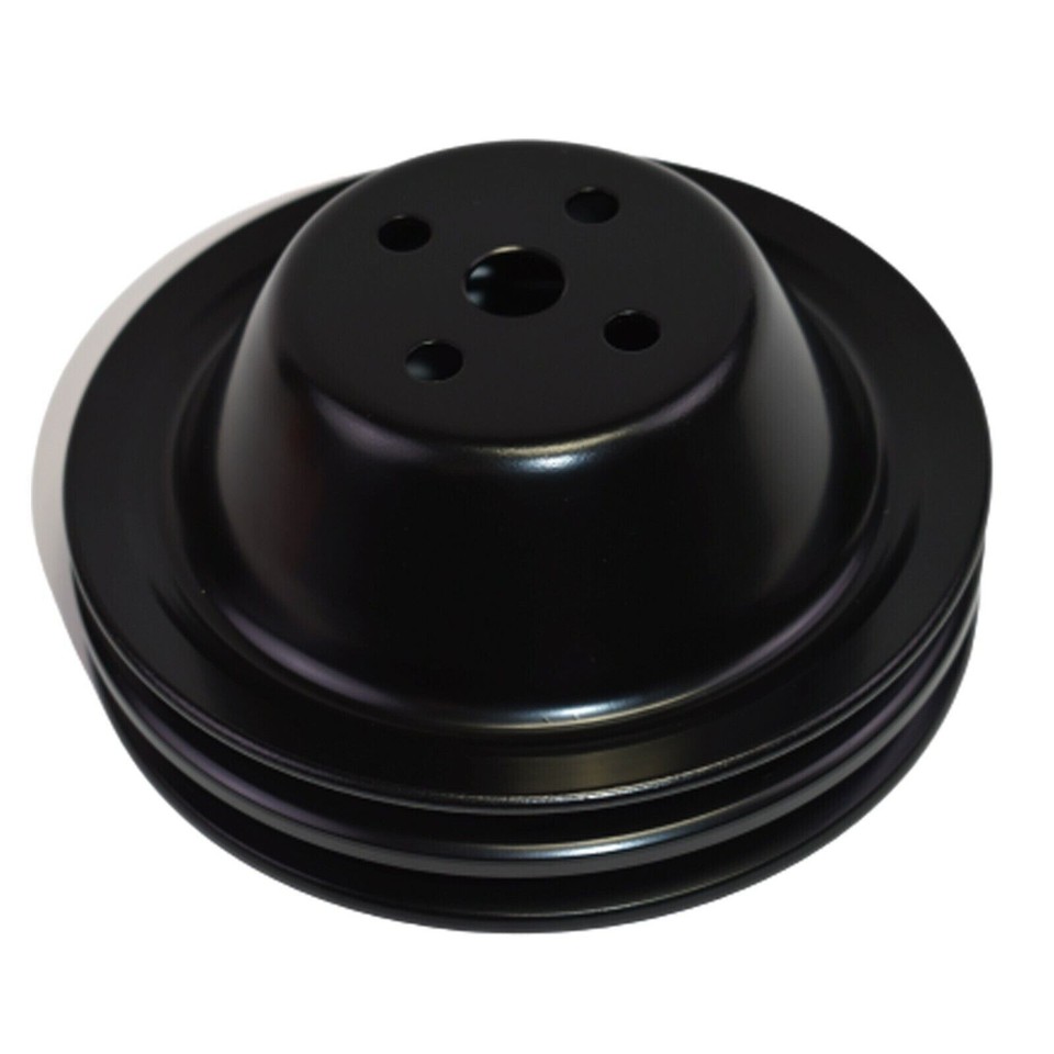 SBC Small Block Chevy Black SWP ShortWater Pump Pulley 2+3 Groove Power ...