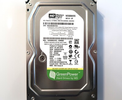 WD WD5000AVVS-63M8B0 HANCNT2AHB ( Wcav ) Thaïlande 500gb 3.5 " SATA HDD ...