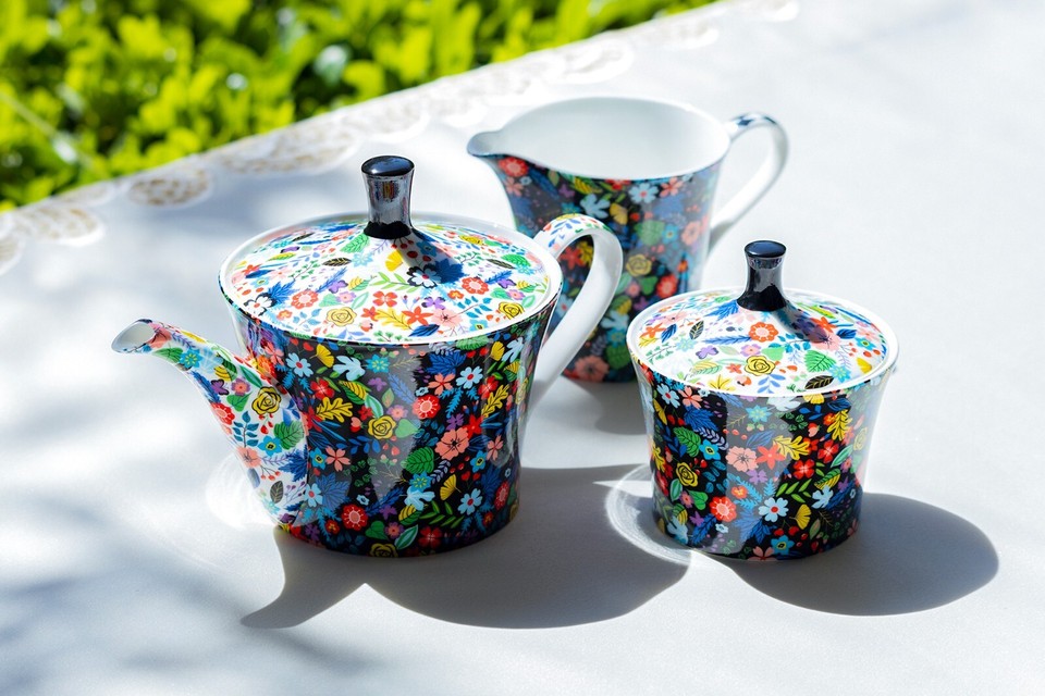 Grace Teaware Mad Hatter Bone China Tea Set 11 Piece Set Bone China | eBay