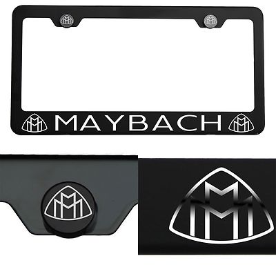 Maybach License Plate Frame Stainless Steel Laser Engraved Matte Black ...