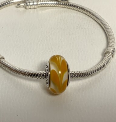 Pandora Yellow Swirl Murano Charm | eBay
