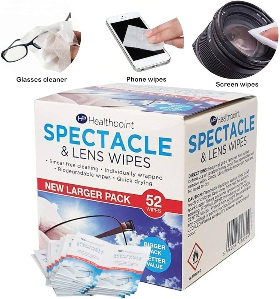 3x Spectacle & Lens Wipes – Quick Smear Free Cleaning for Glasses ...