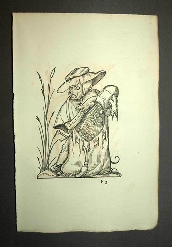 Zoomorphism The Monkey Manifold Tax Allegorie Of Middle Age engraving ...