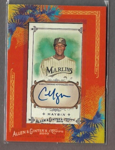 2010 Topps Allen & Ginter Framed Mini Cameron Maybin AUTO Autograph RC ...
