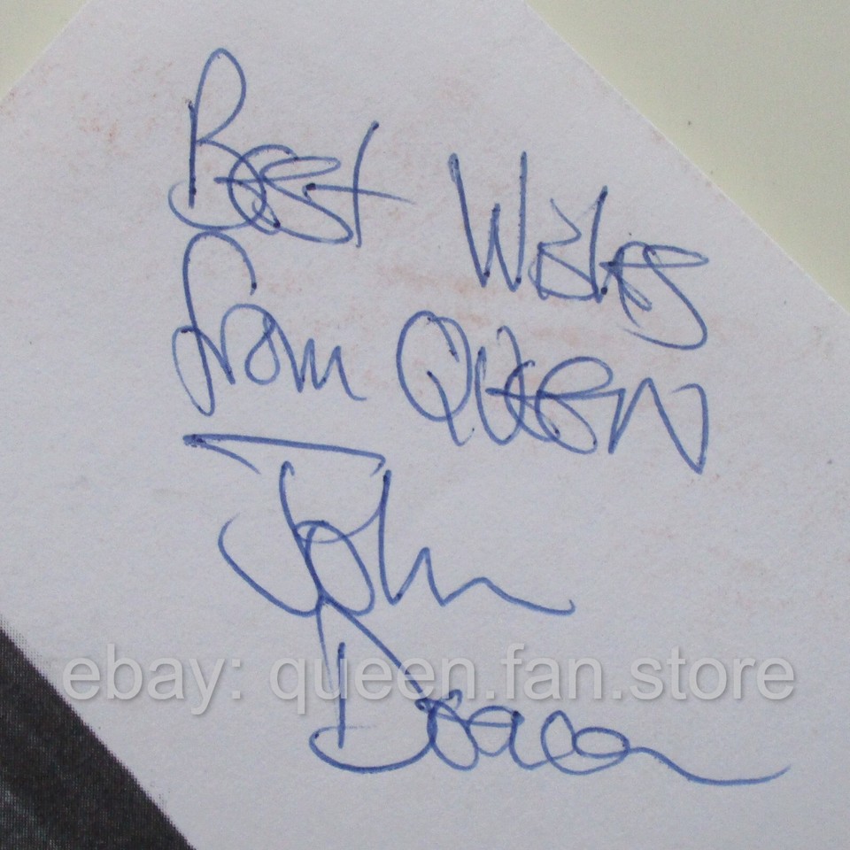 Queen John Deacon Autograph 1976 Hand Signed Hyde Park Concert Print ...