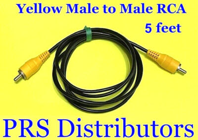 Yellow RCA Male to Yellow Male RCA 5 feet Cable Camera AV Audio Video ...