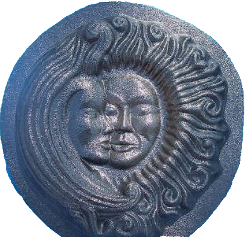 Sun moon mold plaster concrete cement eclipse face plastic mould 11.5 ...