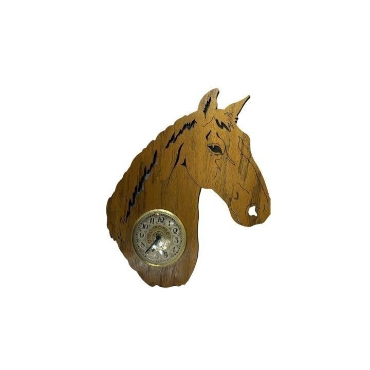 Laser Cut Horse Head Clock Made of Oak | eBay