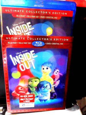Inside Out Blu-ray/Blu-ray 3D, DVD Ultimate Coll. Ed New w/ Lenticular ...