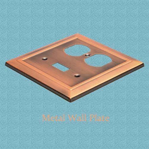 Metal Wall Plate for Electrical Outlets, Toggle/Duplex Antique Copper ...