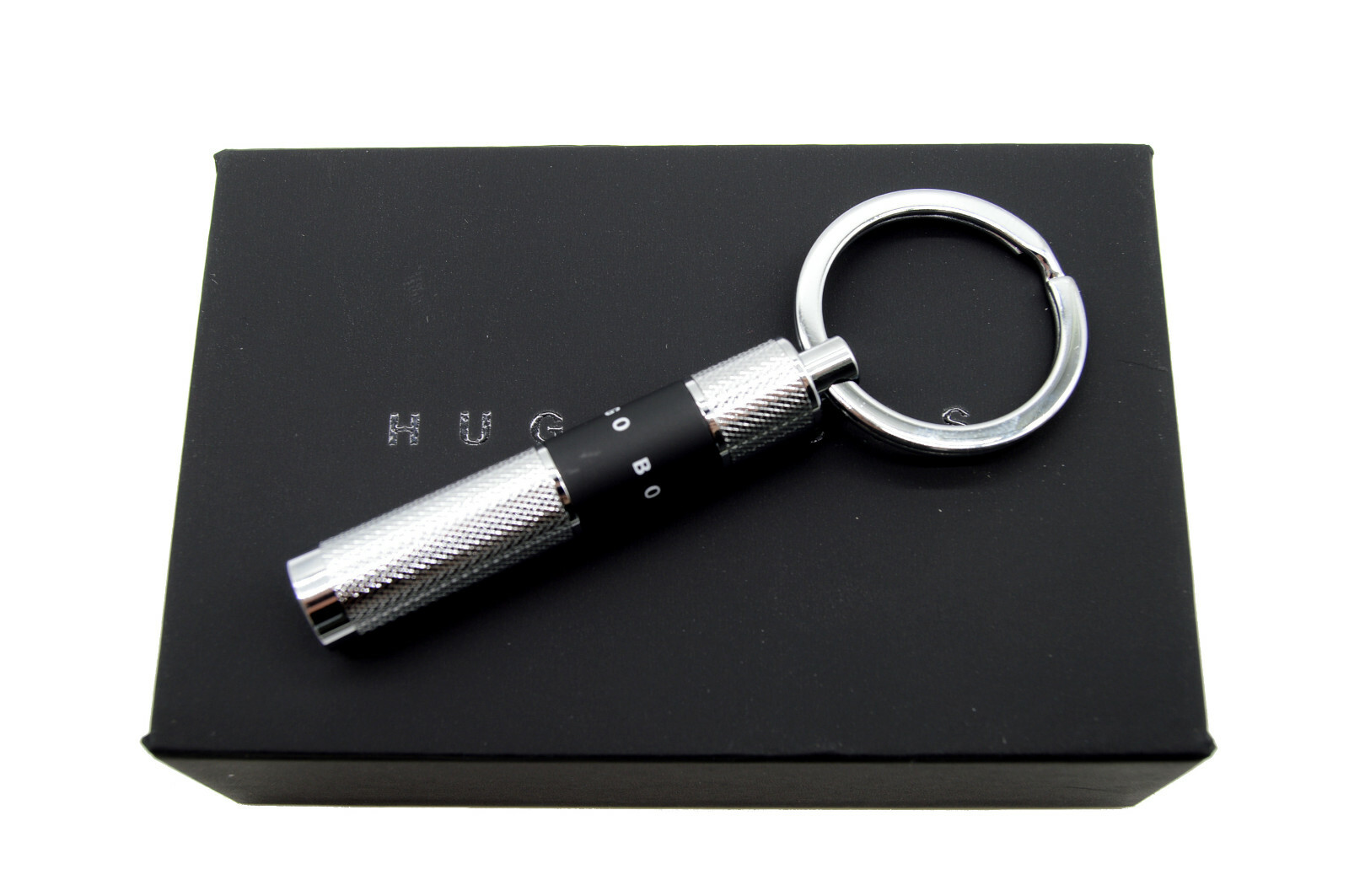 HUGO BOSS Schlüsselanhänger Keyring Keyholder Keychain RIBBON Chrom ...