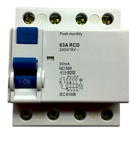 63 AMP 4 Pole RCD Residual Current Device Safety Switch Switchboard ...