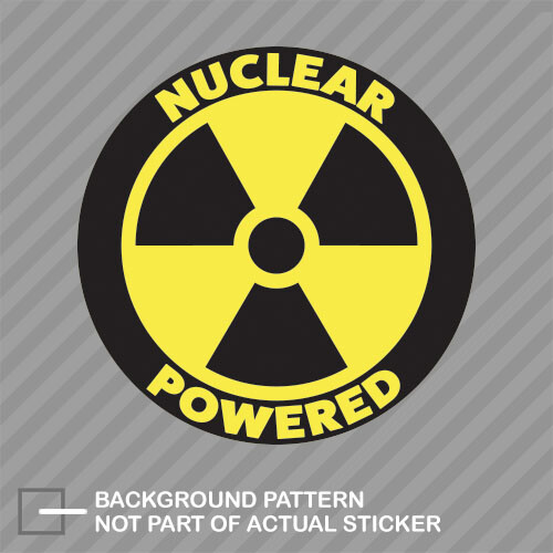 Nuclear Powered Sticker Decal Vinyl radioactive ev vehicles electric ...