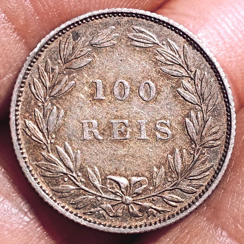 Portugal 100 reis 1889 coin (D. Luiz I; SILVER! XF toned!) | eBay